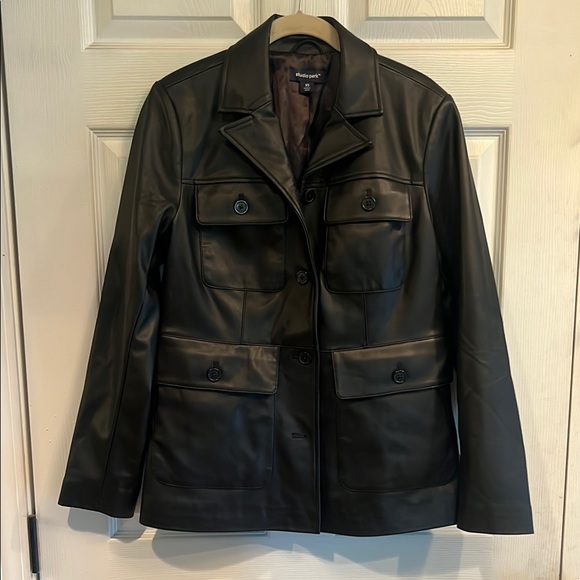 studio park | Jackets & Coats | Studio Black Faux Leather Jacket ...
